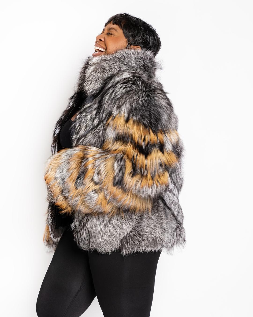 The "Kimber" Silver/Red Fox Combo Jacket (custom created only ...